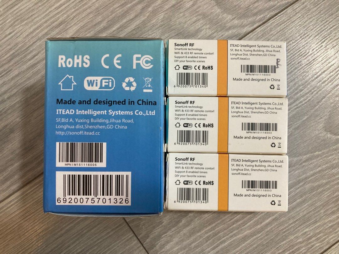 Sonoff Slampher RF WiFi Smart Lamp Holder + 3 WiFi+RF Smart Switch, 電腦＆科技, 商務用科技產品 - Carousell