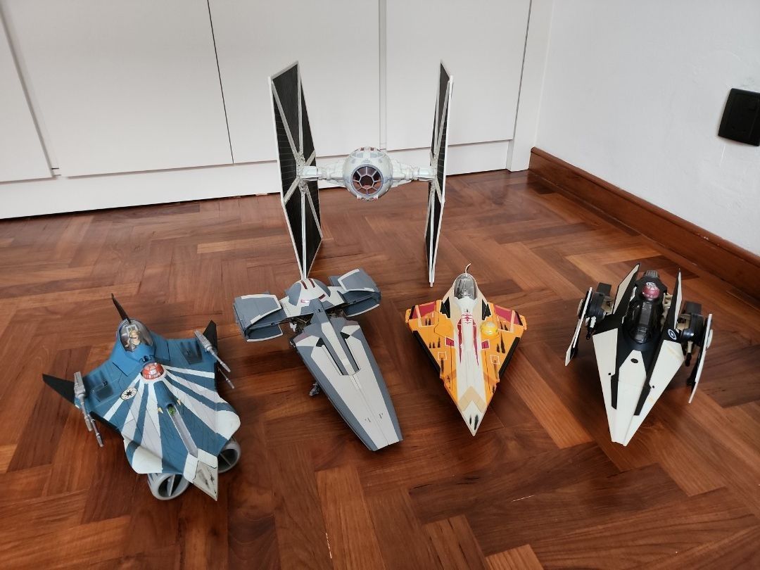 Star Wars Vehicles Lot Tie Fighter Big Wing Jedi Starfighter V-WING ...