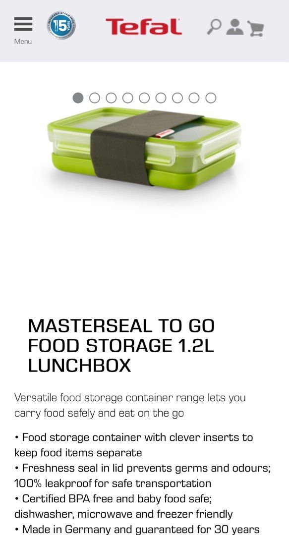 Tefal Masterseal To Go Lunchbox / Food Container / Food Storage ...