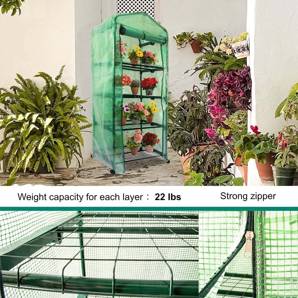 Tophort Small Plant Mini Greenhouses 4 Tier Rack Stands, Gardening ...