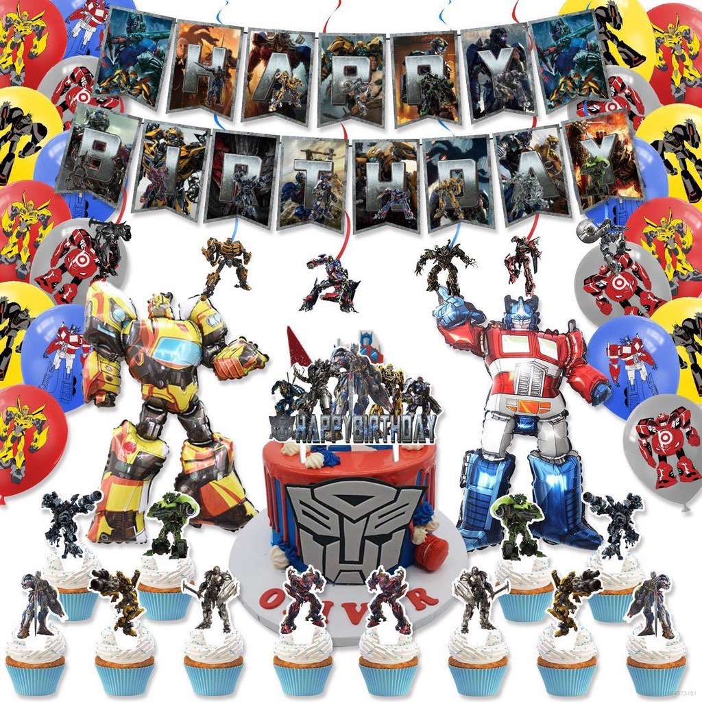 Transformers Happy Birthday Party Set Balloon Topper Banner, Hobbies ...