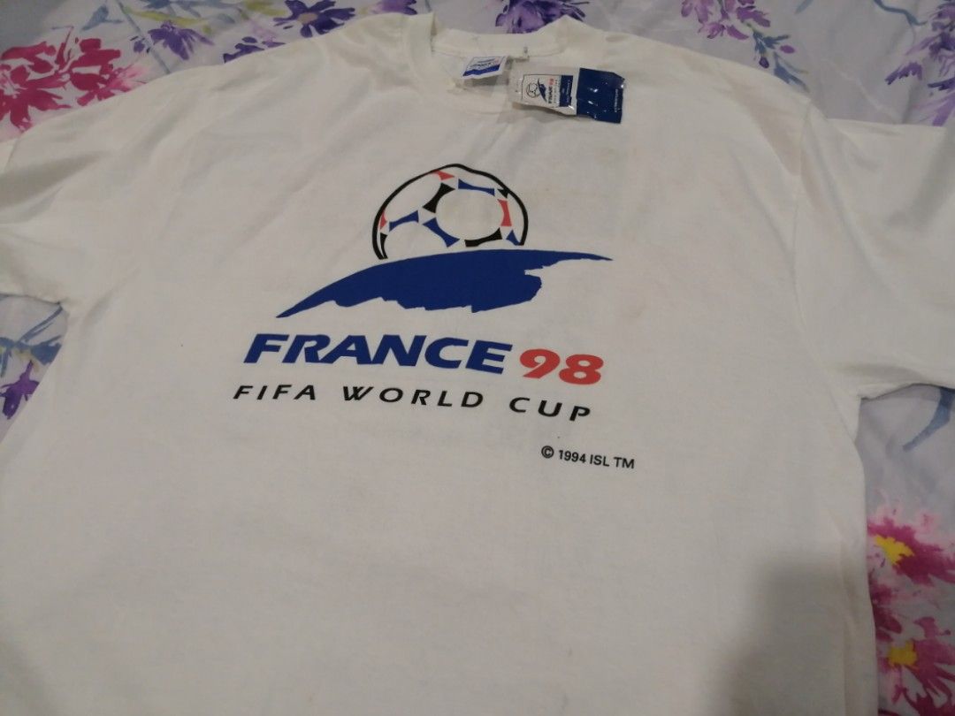 VINTAGE DEADSTOCK 90s FIFA WORLD CUP FRANCE 1998 TSHIRT, Men's Fashion, Tops & Sets, Tshirts ...