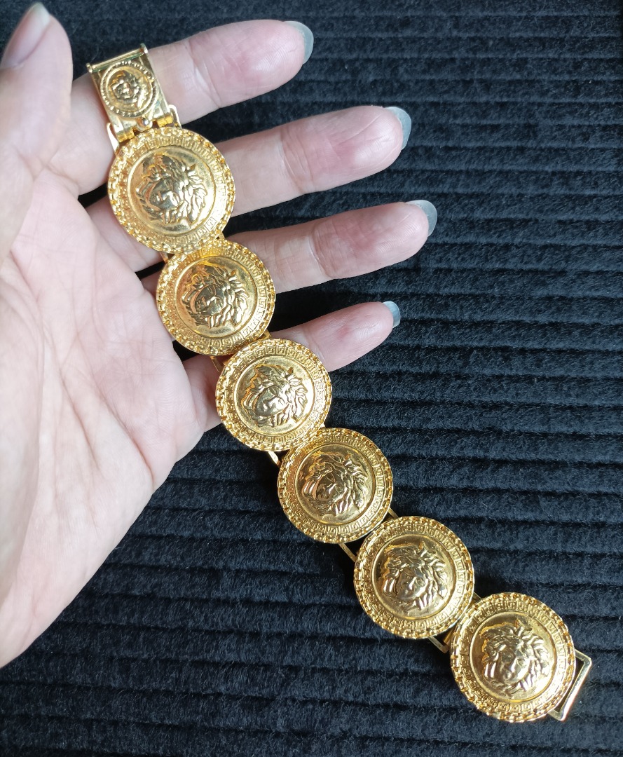 Vintage Gianni Versace Medusa Coin Bracelet, Women's Fashion, Jewelry ...