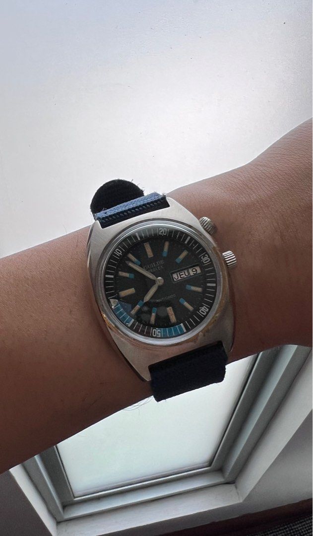 Vintage Guilde Reglex Diver Watch, Luxury, Watches on Carousell