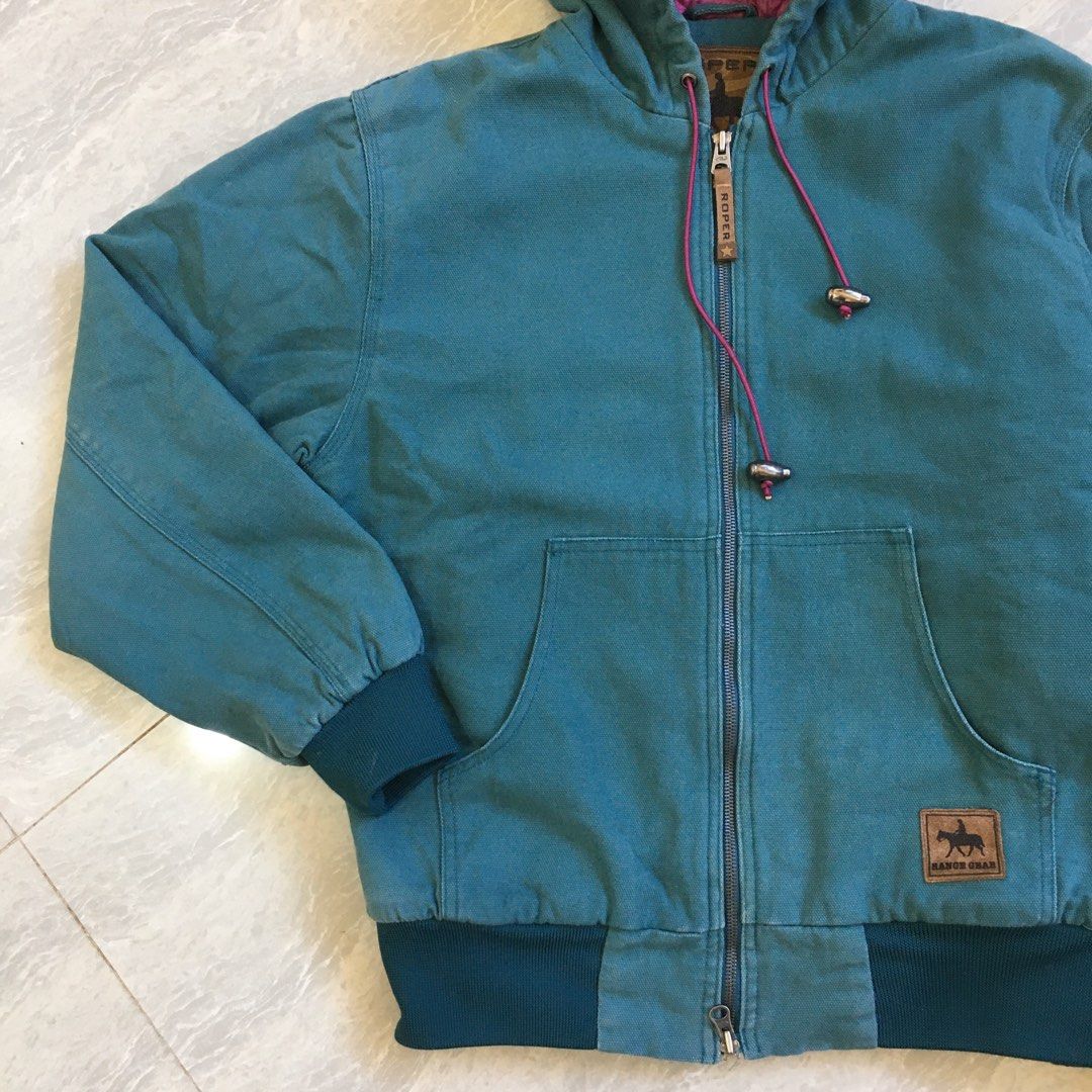 Vintage roper ranger gear duck jacket quilted sherpa lined mint green ...