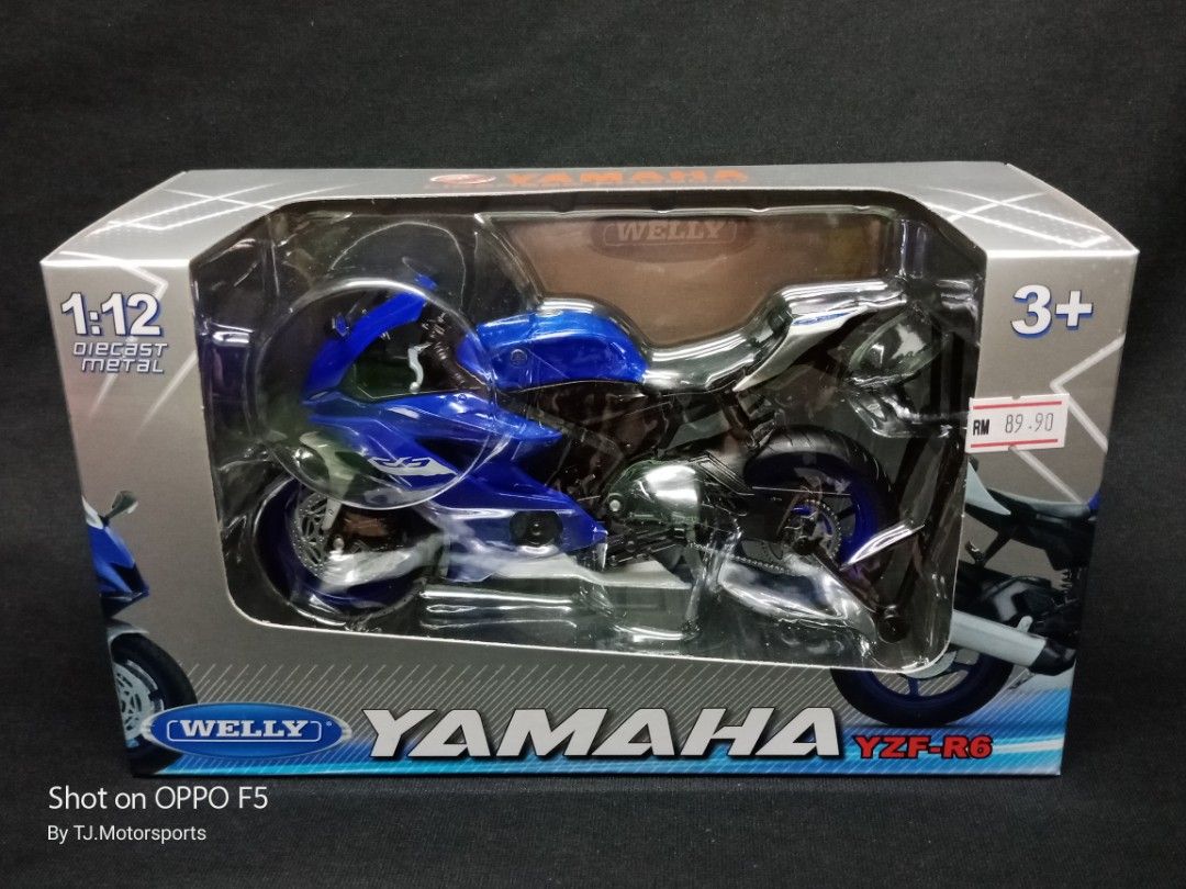 Yamaha YZF R6 Replika Diecast Scale 1:12 Welly Brand, Hobbies & Toys ...