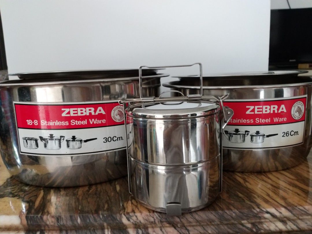 Zebra Stainless Steel Pans/Pots, Furniture & Home Living, Kitchenware ...