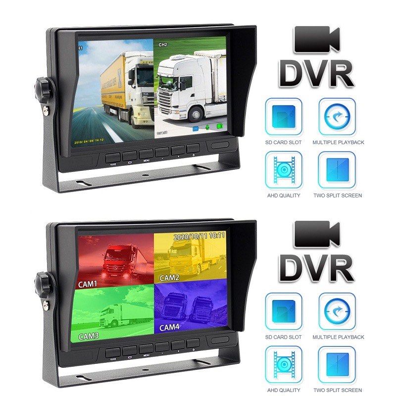 2CH/4CH 7"inch LED Monitor QUAD DVR RECORDER FOR:CAR CAMERA/EXCAVATOR ...