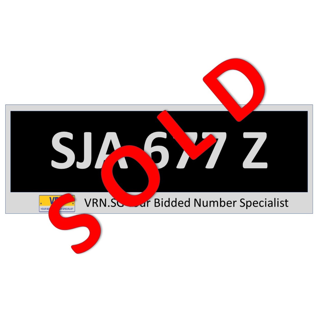 3-Digit Car Number Plate for Sale: SJA 677 Z (SJA677Z), Car Accessories ...