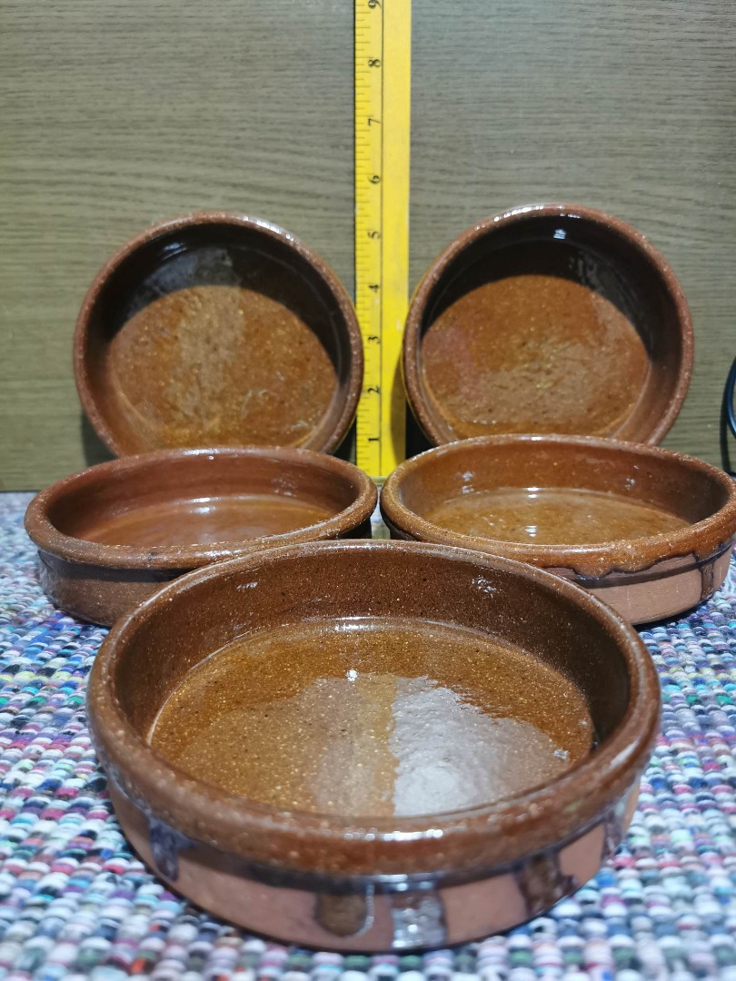 5 pieces 5 inches Terra Cotta Clay Cooking Ware Dish, Furniture & Home ...