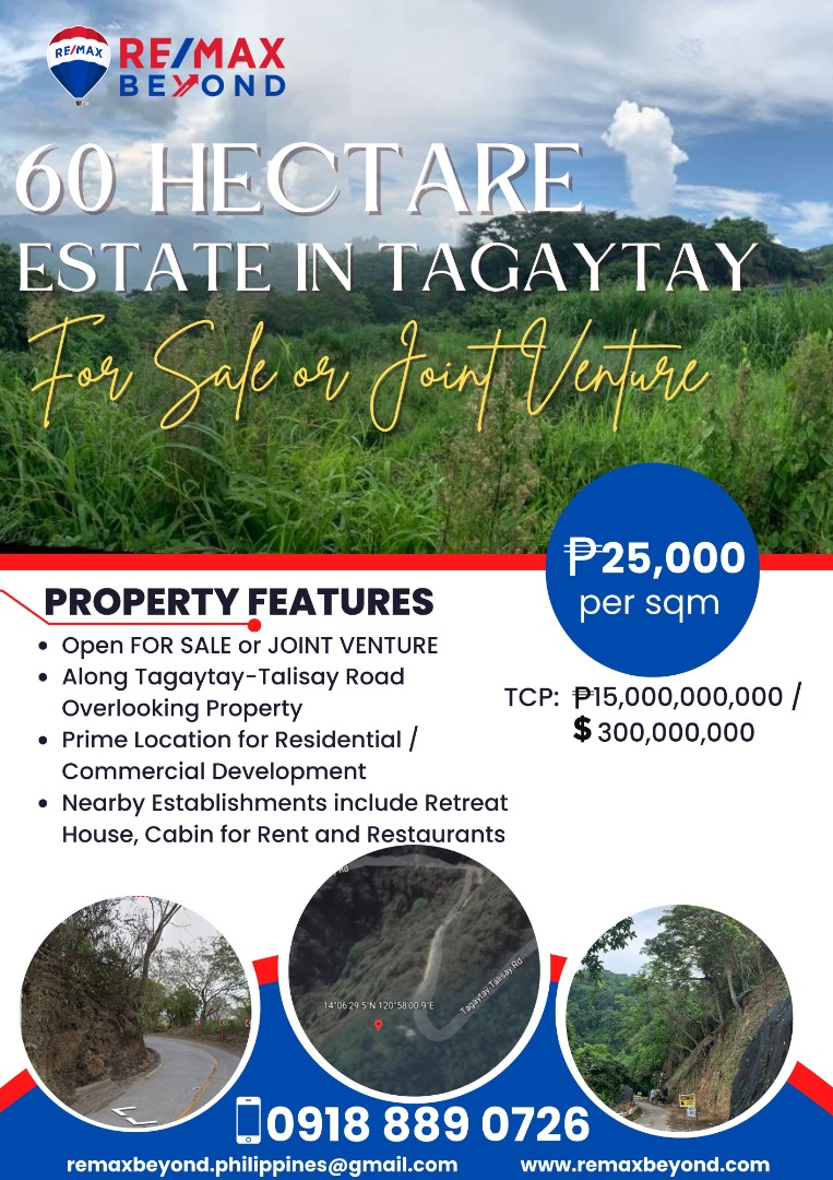 60 Hectare Estate in Tagaytay For Sale or Joint Venture, Property, For ...