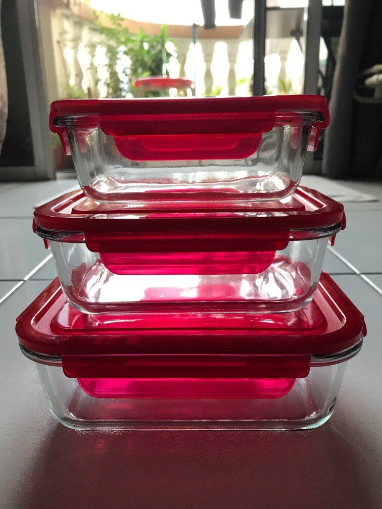 Airtight Microwaveable Glass Food Container / Tupperware, Furniture ...