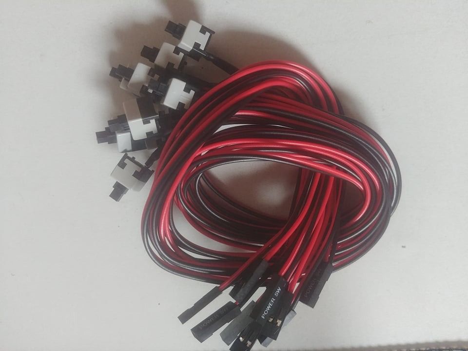 ATX CPU Single Power Button Reset Switch Power Cable on/off Push Button ...