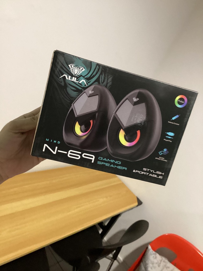 Aula N-69 Wind RGB Desktop Gaming 6 Watts Speaker 2.0 3.5mm USB Powered, Audio, Soundbars ...