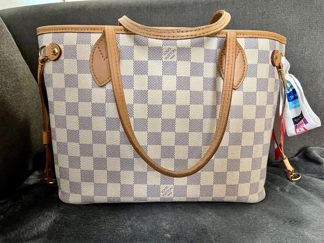 Authentic Louis Vuitton Neverfull Azur Damier PM size bag, Luxury, Bags ...
