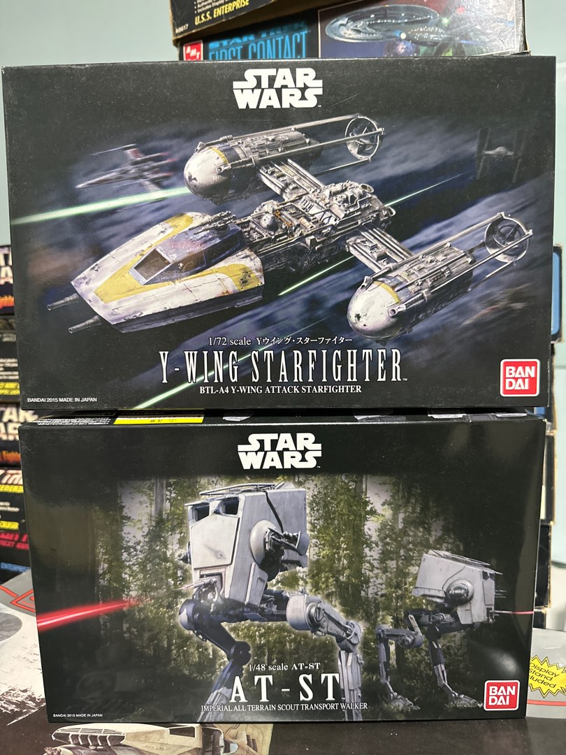 RARE Bandai Star Wars Y-Wing Starfighter / AT-ST model kit (1:48 ...