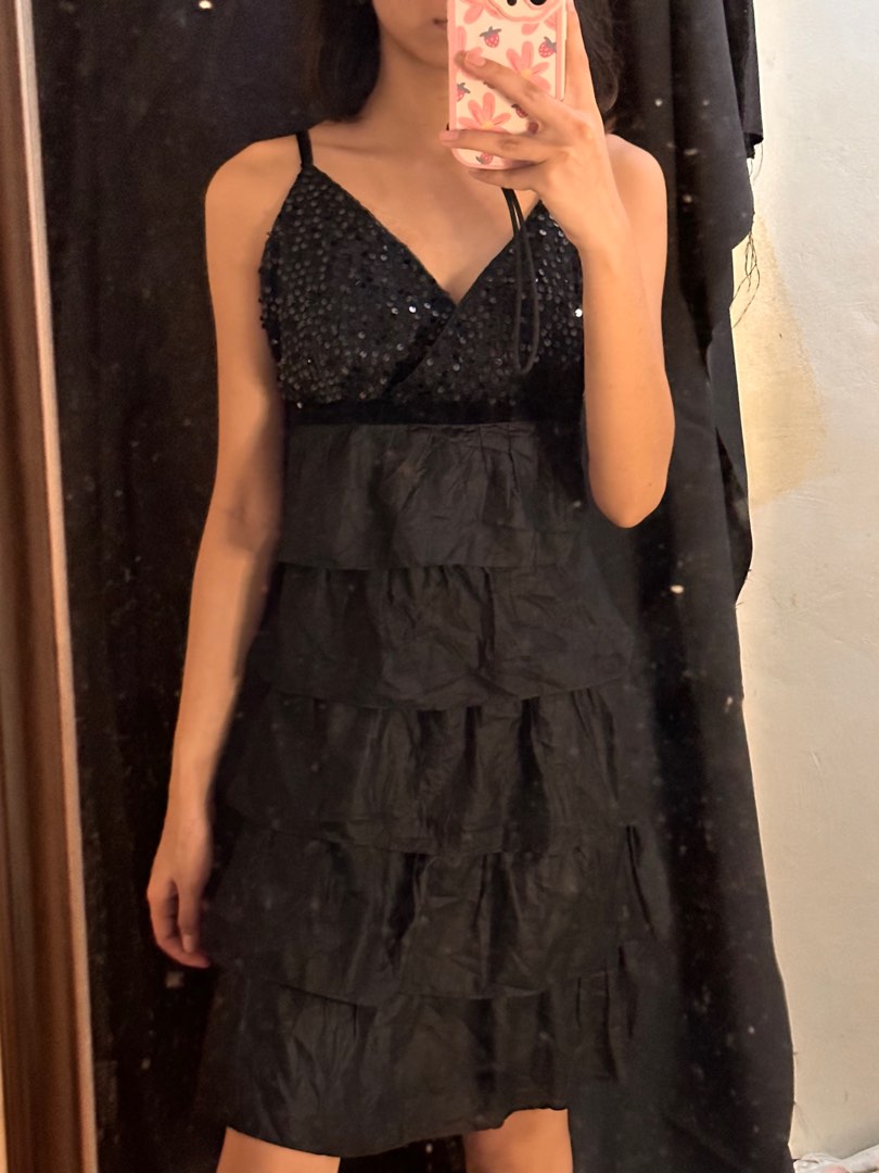 Black Debut Dress, Women's Fashion, Dresses & Sets, Evening dresses ...