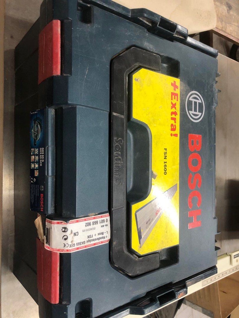 BOSCH CIRCULAR SAW WITH BOX AND TRACK GUIDE, Furniture & Home Living ...