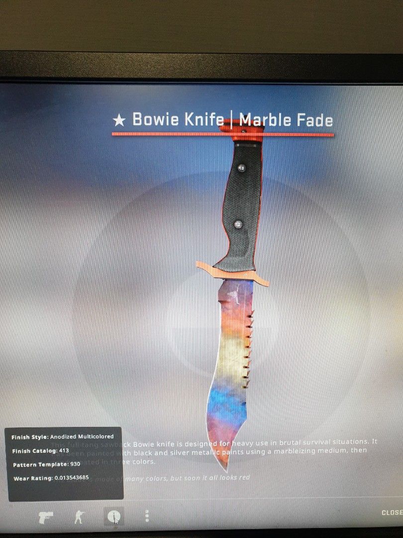 CSGO Bowie Knife Marble Fade, Video Gaming, Gaming Accessories, In-Game ...
