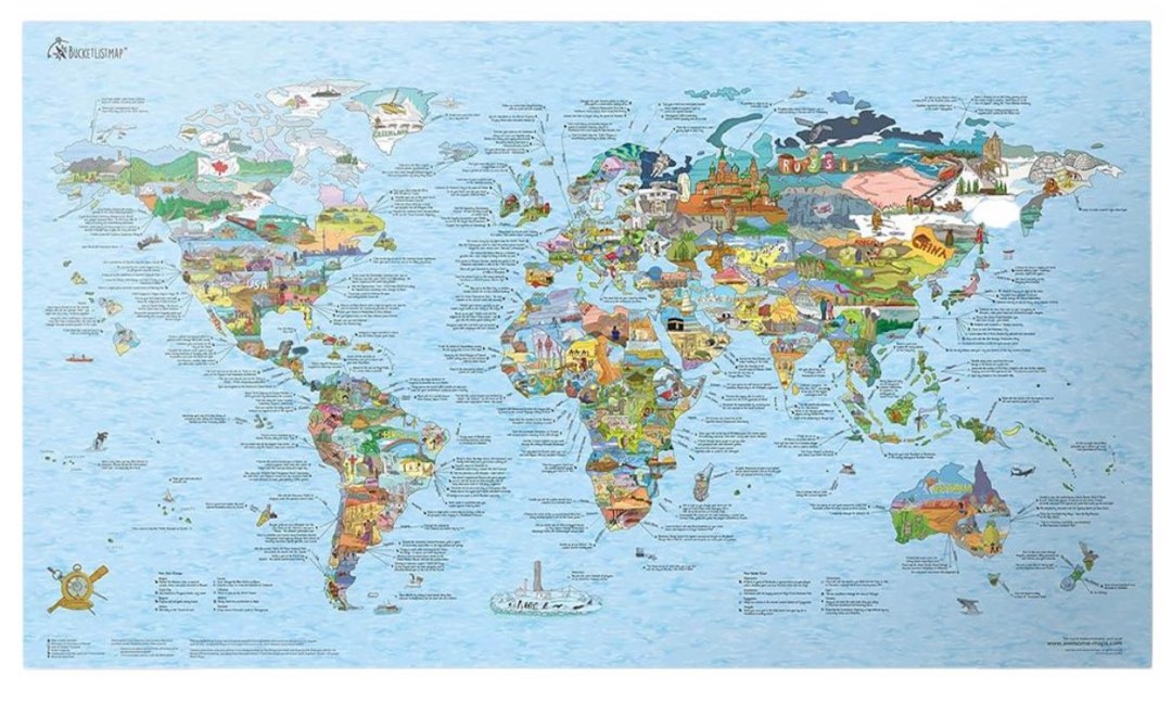 Bucket List World Map, Furniture & Home Living, Home Decor, Wall Decor ...