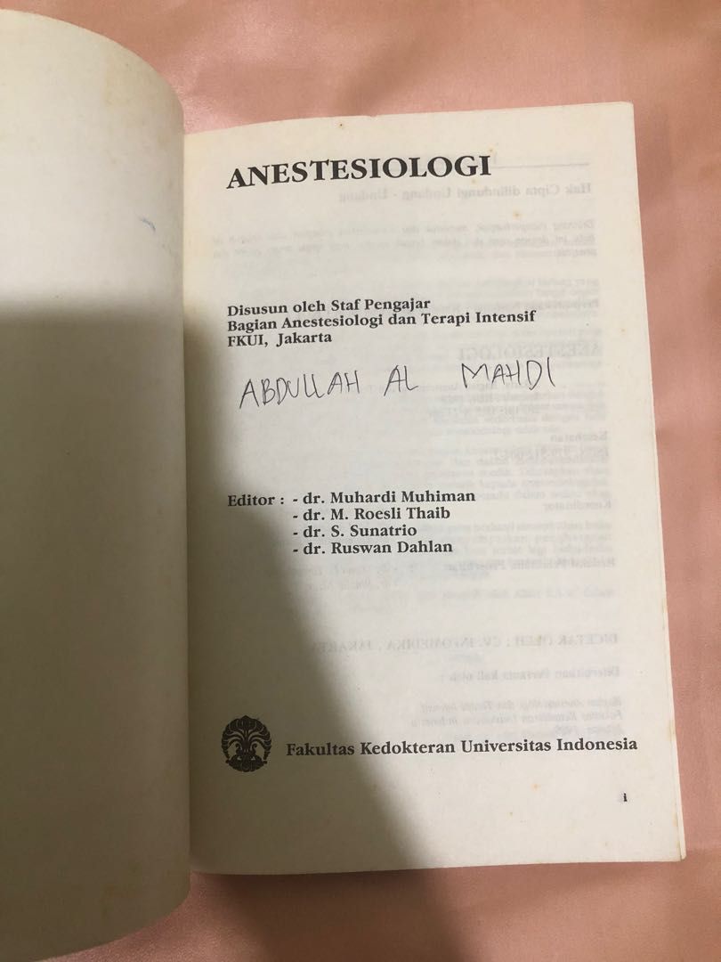 Buku Anestesiologi FKUI, Buku & Alat Tulis, Buku Pelajaran di Carousell