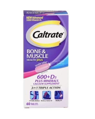 Caltrate Bone & Muscle Supplement - 600+D3 Plus Minerals 60s, Health ...