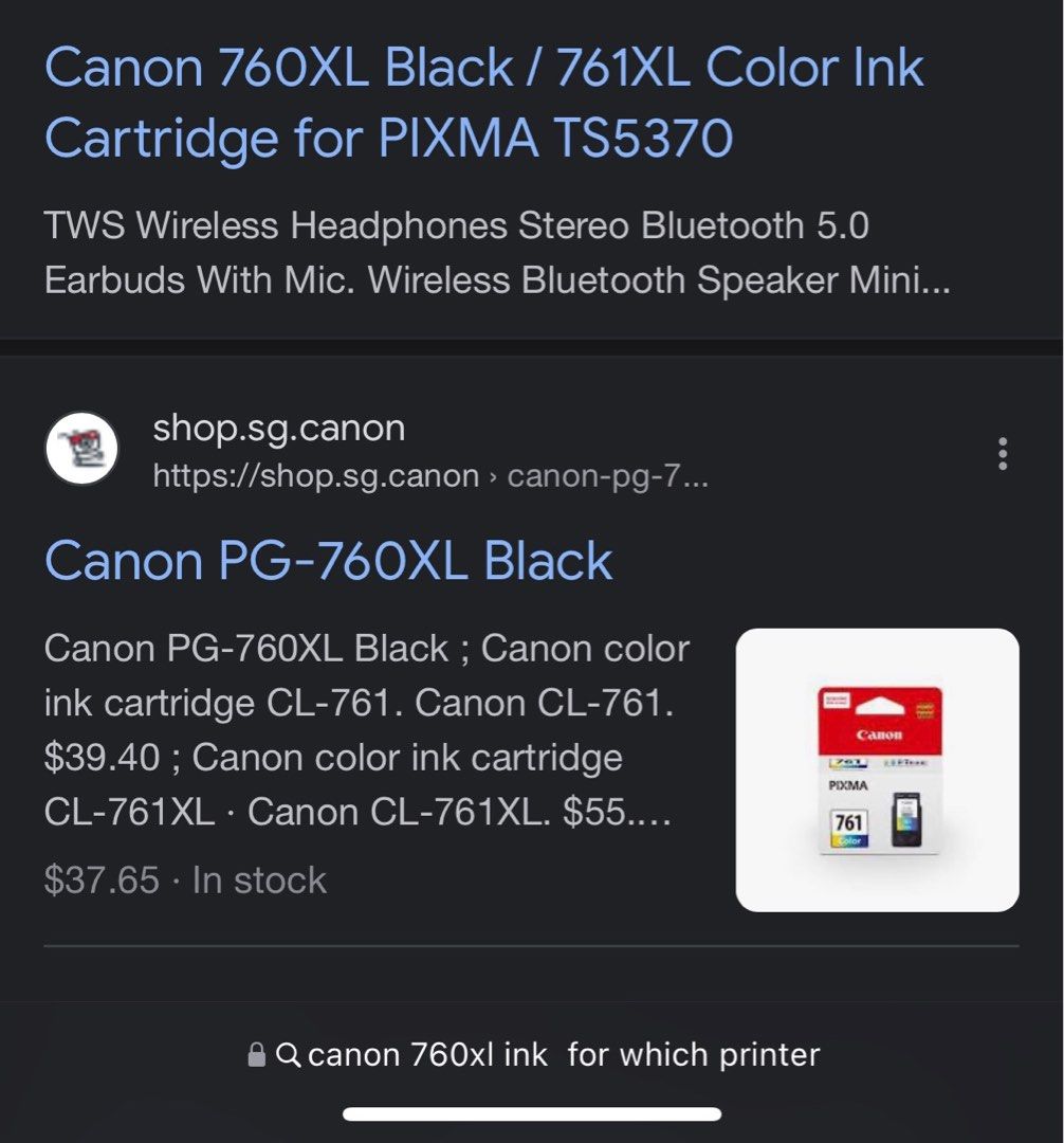 Canon Cartridge for Pixma TS5370, Computers & Tech, Printers, Scanners ...