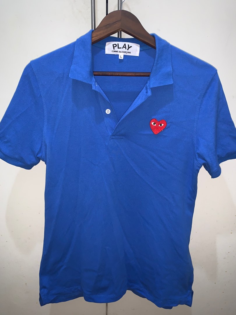 CDG Play blue polo shirt, Men's Fashion, Tops & Sets, Tshirts & Polo ...