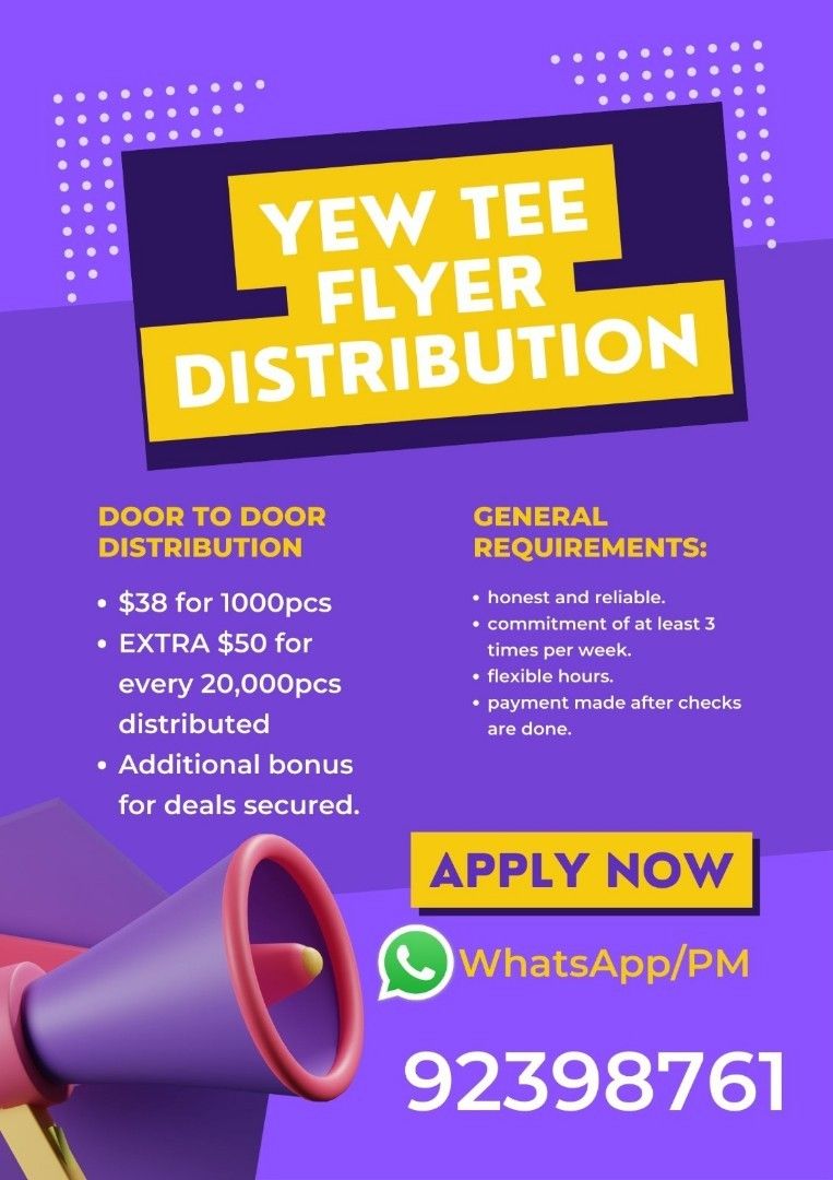 Choa Chu Kang HDB flyer distribution on Carousell