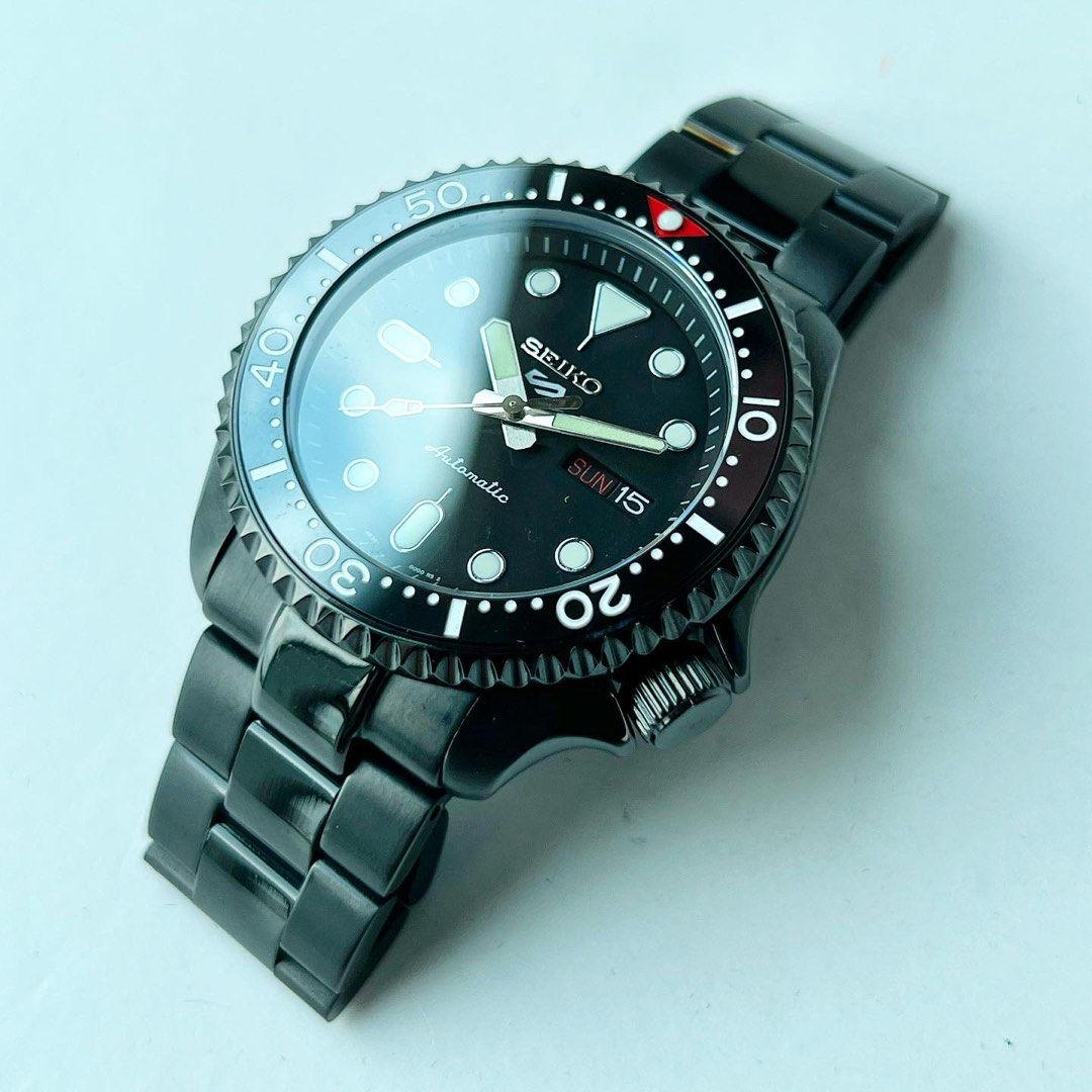 Custom Seiko Mod Black SKX, Men's Fashion, Watches & Accessories ...