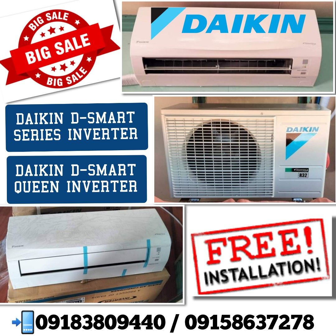 DAIKIN D-SMART INVERTER SPLIT TYPE AIRCON, TV & Home Appliances, Air ...