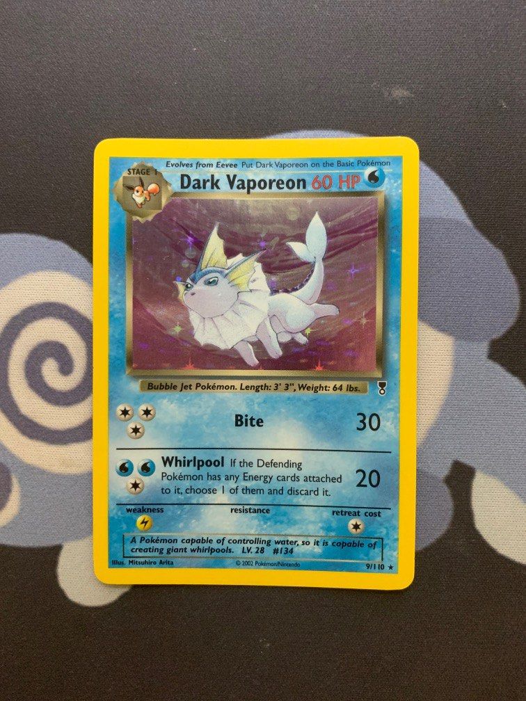 Dark Vaporeon Holo Legendary collection, Hobbies & Toys, Toys & Games ...