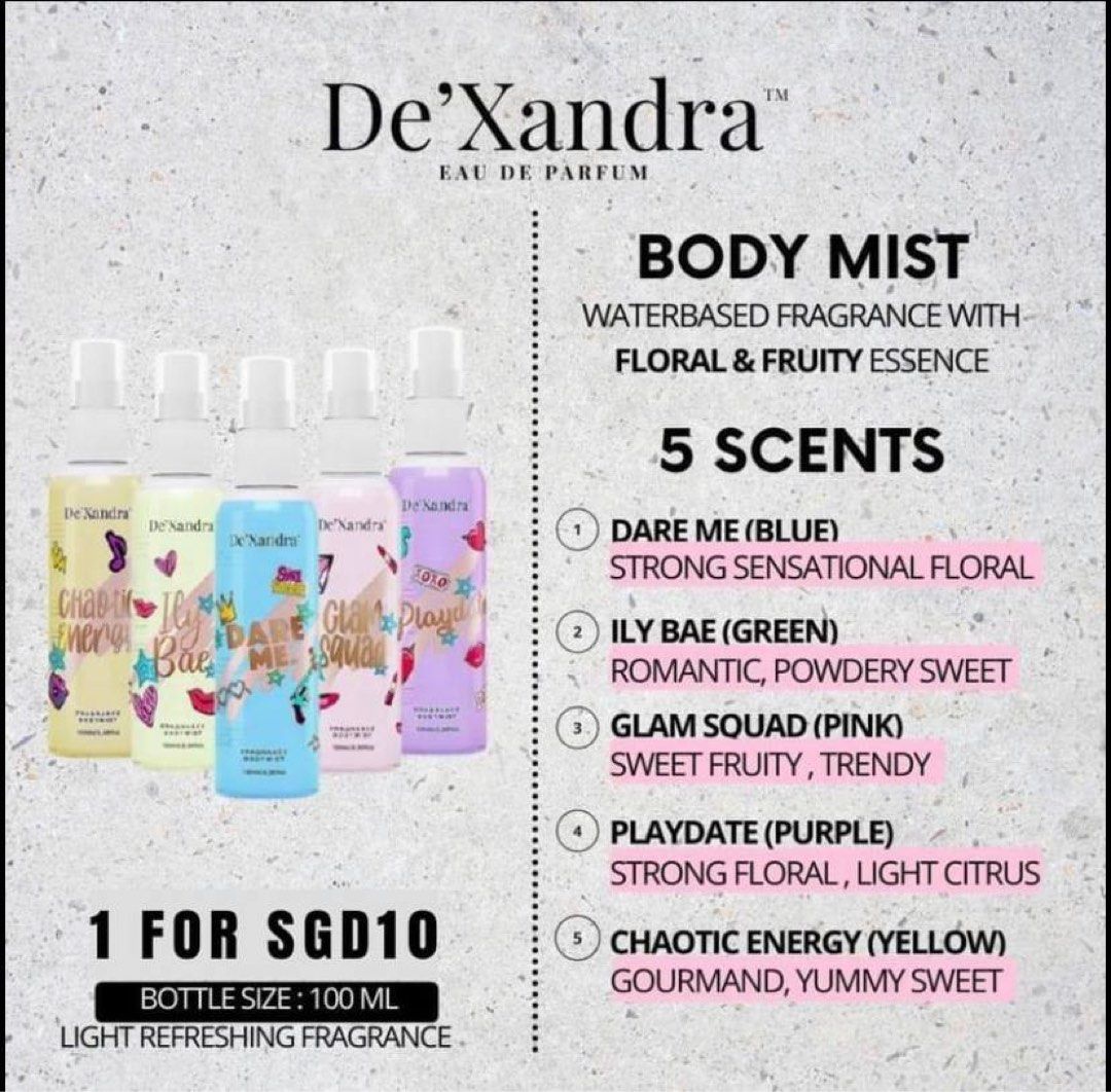 DeXandra Body Mist, Beauty & Personal Care, Fragrance & Deodorants on Carousell