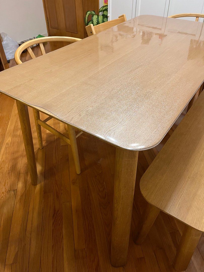 Dining table tree ovo bench solid wood, 傢俬＆家居, 傢俬, 桌子 - Carousell