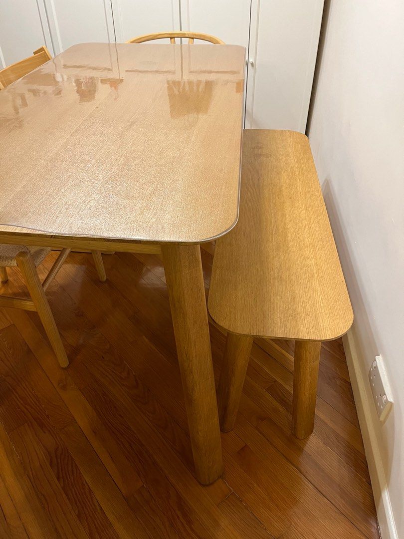 Dining table tree ovo bench solid wood, 傢俬＆家居, 傢俬, 桌子 - Carousell