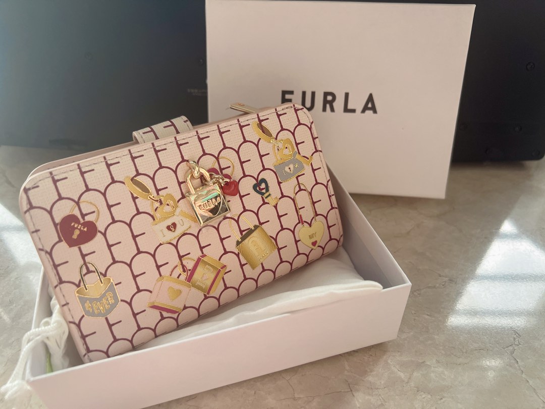 FURLA lock wallet, Luxury, Bags & Wallets on Carousell