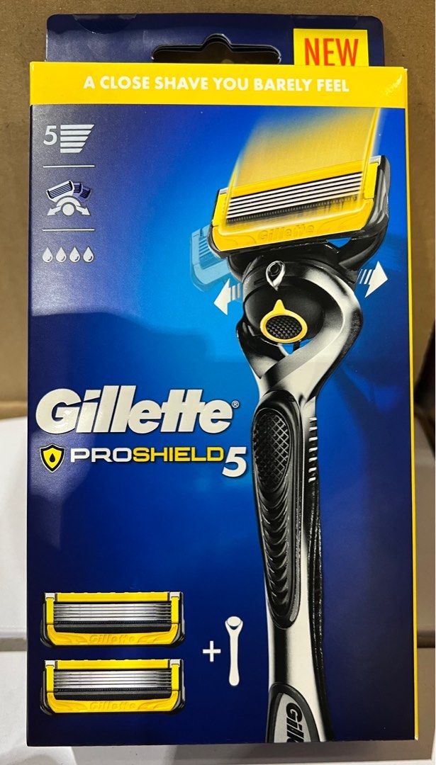 Gillette ProShield 5 Razor (FULL SET - 2 shaver blade + stick), Beauty ...