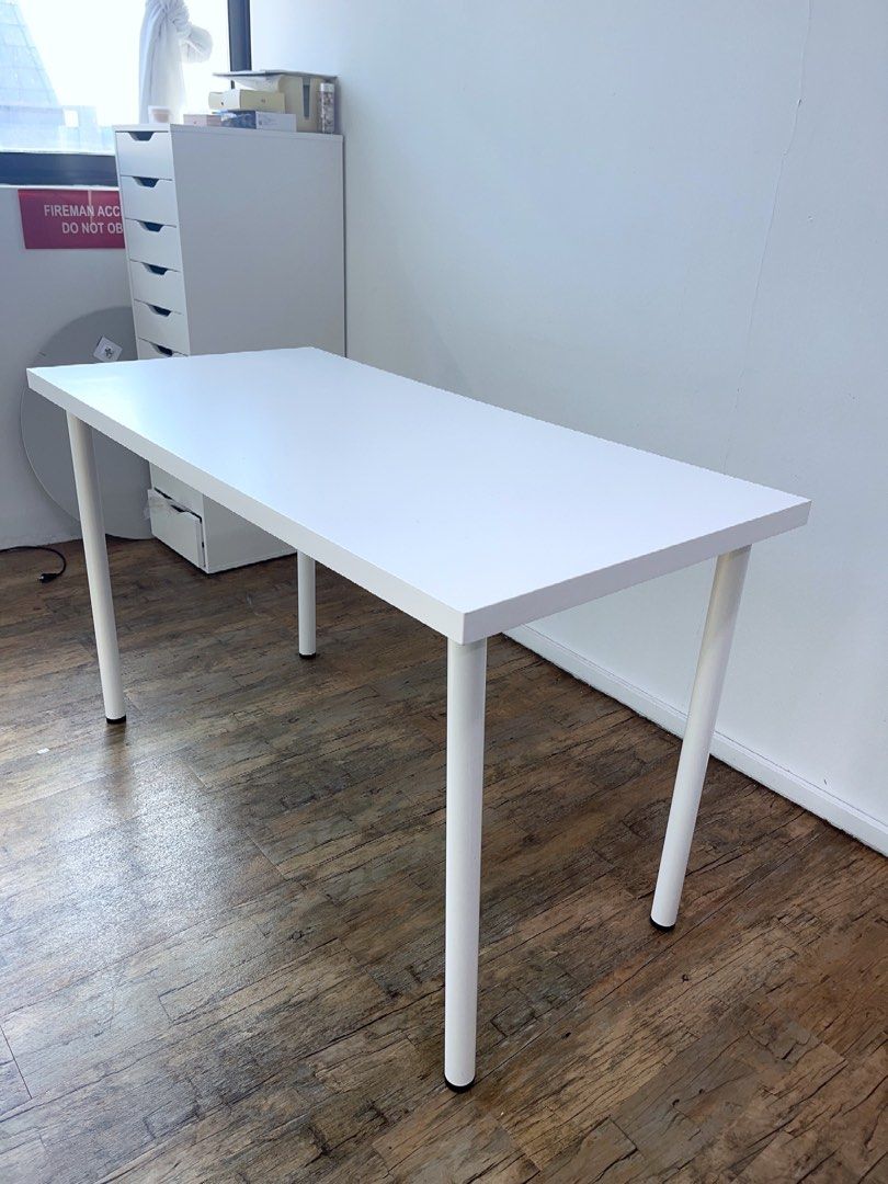 Good Quality IKEA Linnmon Adils White Desk, Furniture & Home Living ...