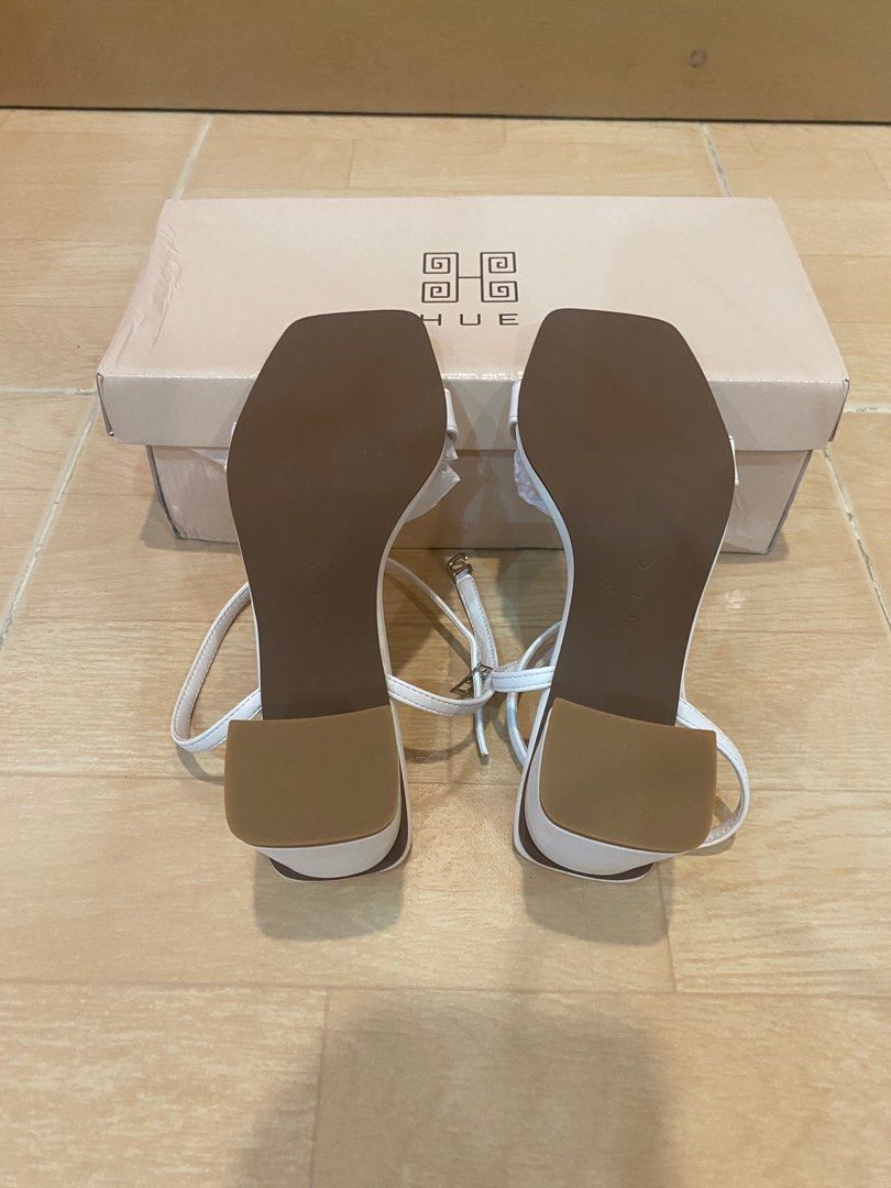 Hue Manila Kalei Le Blanc White Strappy Block Heel (Size 5), Women's ...