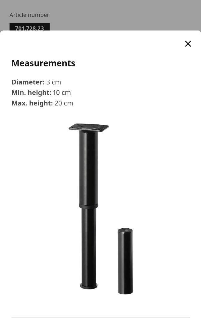 Ikea - Sultan supporting leg, Furniture & Home Living, Furniture, Other ...