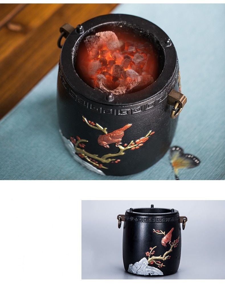 Iron charcoal stove Japanese iron pot wind stove tea ceremony ...