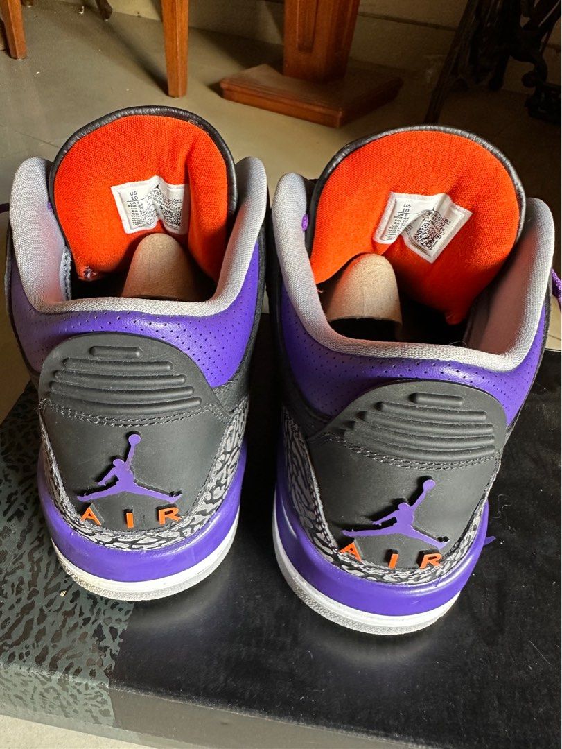 AIR JORDAN 3 RETRO COURT PURPLE, Men's Fashion, Footwear, Sneakers on ...
