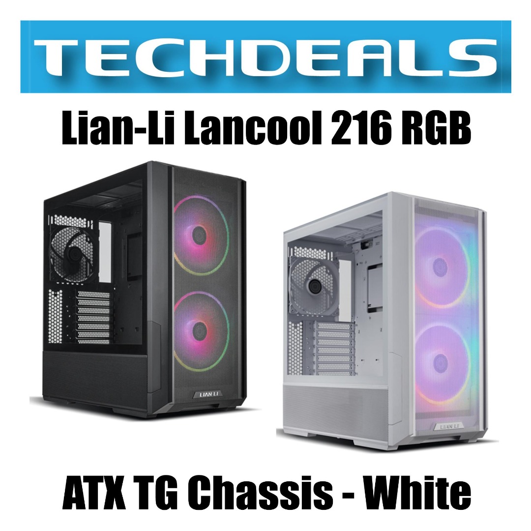 Lian-Li Lancool 216 RGB ATX TG Chassis - Black | White, Computers ...