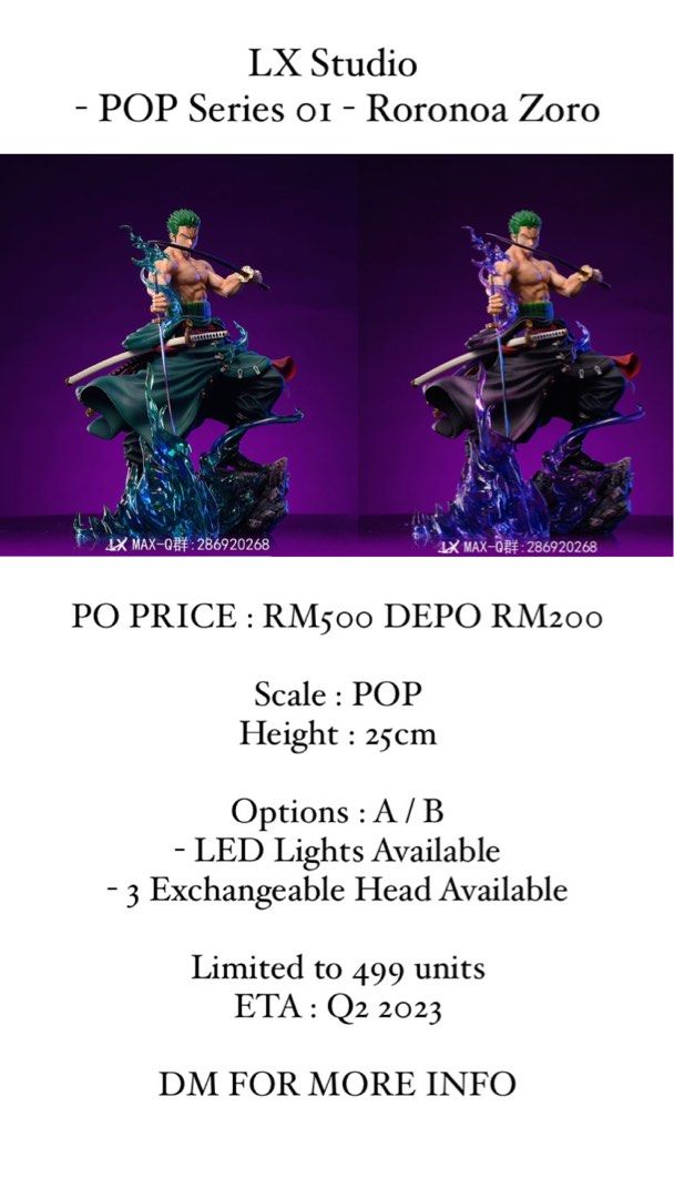 LX Studio - POP Series 01 - Roronoa Zoro, Hobbies & Toys, Toys & Games on Carousell
