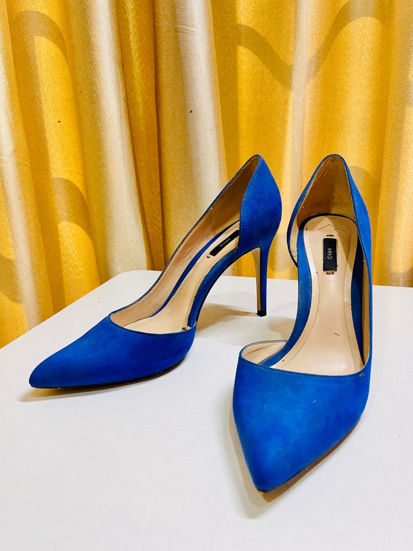 Mango MNG Electric Blue High Heels Pumps, Women's Fashion, Footwear ...