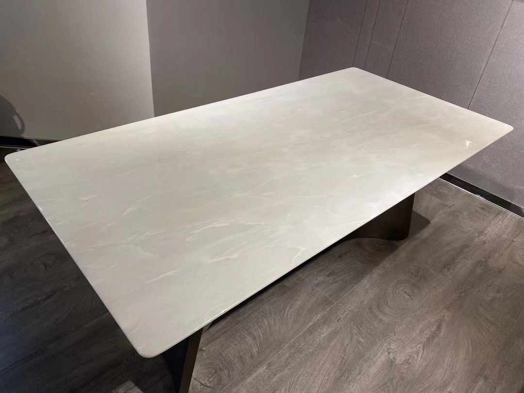 Marble dining table jade white 220cm, Furniture & Home Living ...