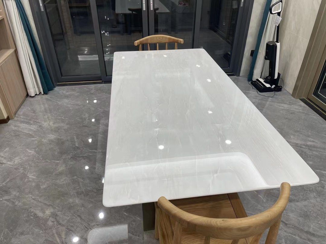 Marble dining table jade white 220cm, Furniture & Home Living ...