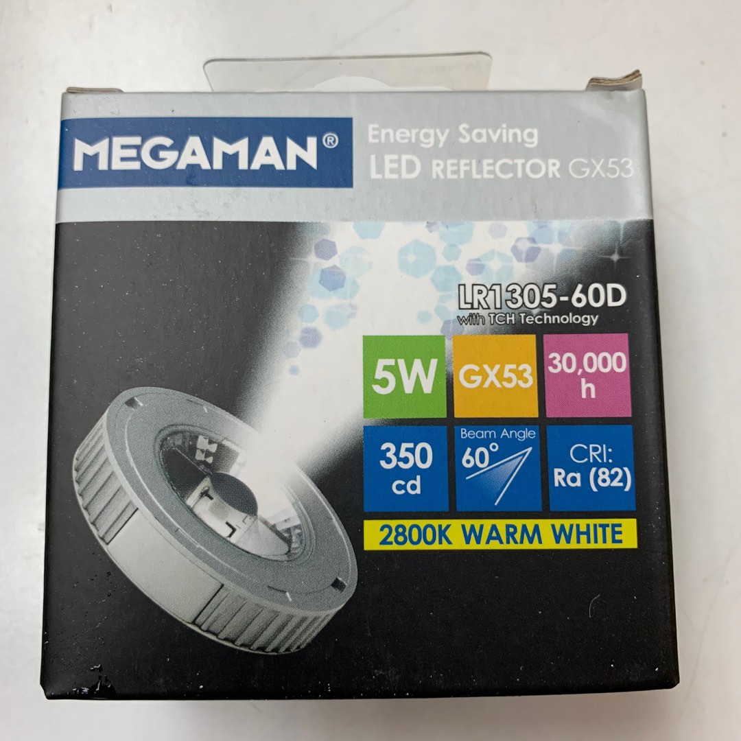 Megaman 5w LR1305-60D GX53 2800k warm white LED Reflector 餅仔 反射 LED 燈膽 ...