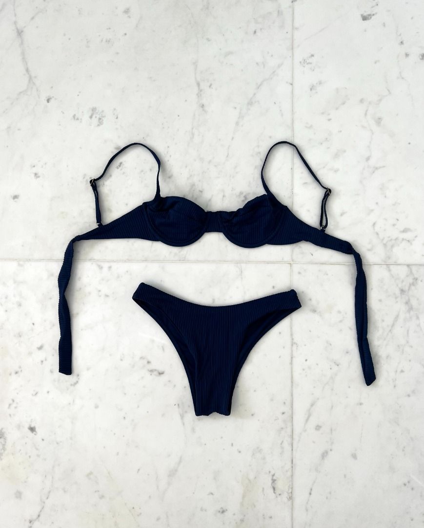 Monday Swimwear Maui Top & Byron Bottom Navy Blue Bikini Top and Bottom ...