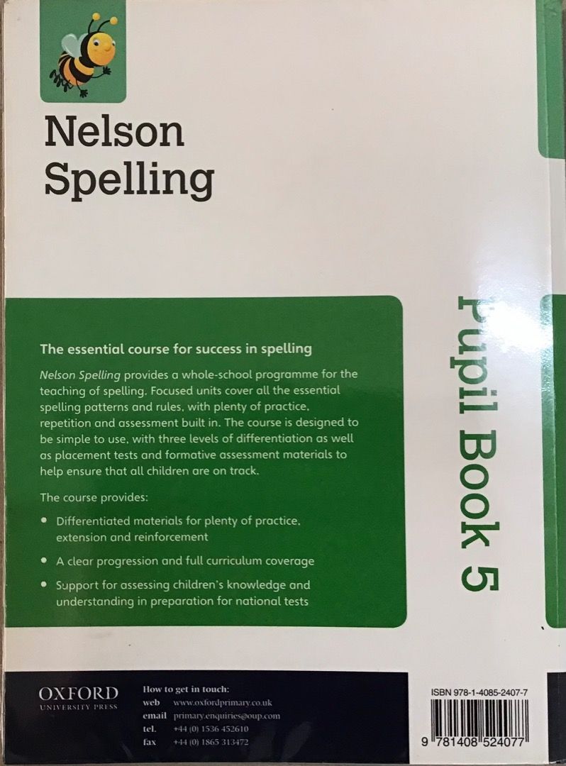 Nelson Spelling Pupil Book 5- Oxford, Hobbies & Toys, Books & Magazines, Textbooks on Carousell